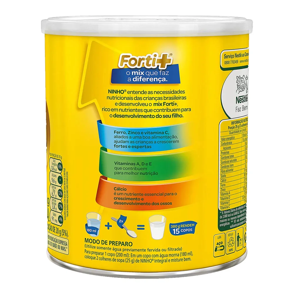 Ninho Integral Forti+ Lata 380g - Drogaria Araujo