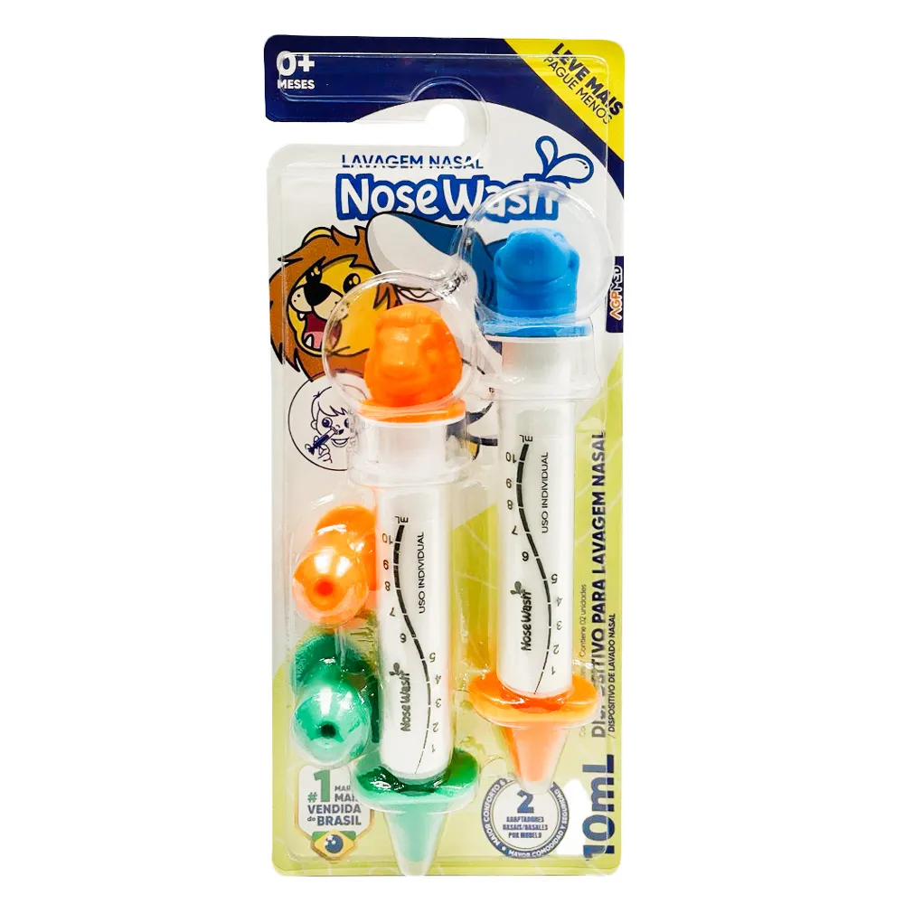 Seringa para Lavagem Nasal NoseWash Leão 0+ Meses 2 Unidades de 10ml cada - Drogaria Araujo