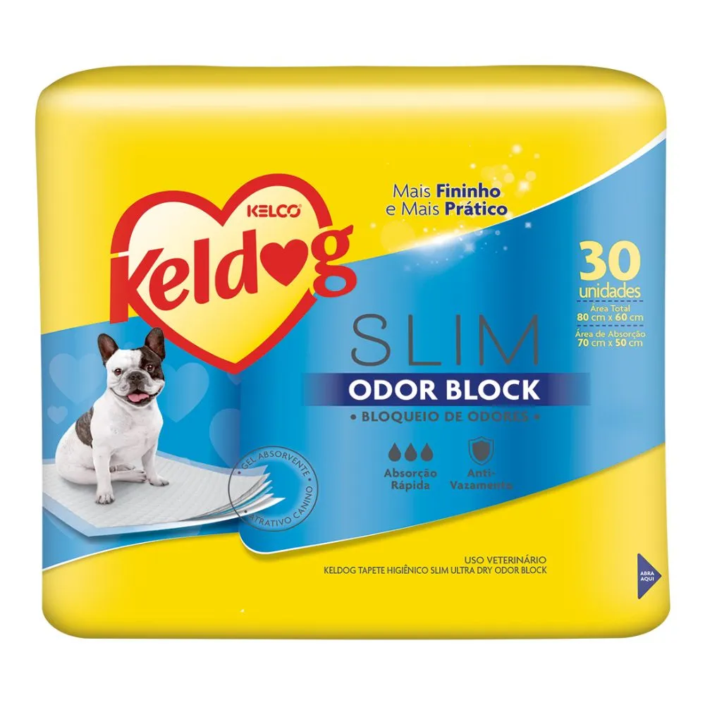 Tapete Higiênico Kelco Keldog Slim Odor Block 30 Unidades - Drogaria Araujo