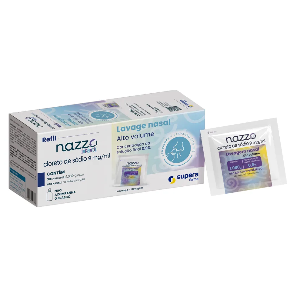 Nazzo Infantil 0,9% Solução para Lavagem Nasal Alto Volume Refil com 30 ...