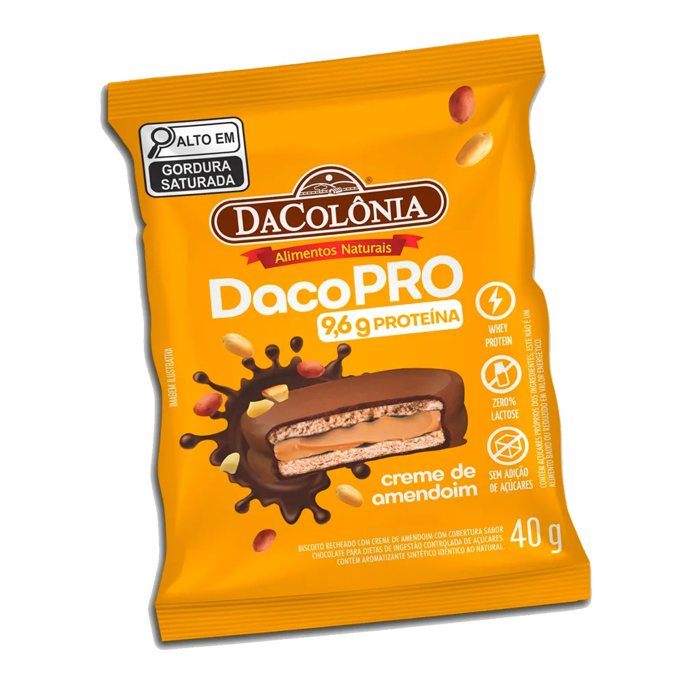 DacoPRO Alfajor 9,2g de Proteina Sabor Creme de Amendoim 40g - Drogaria ...
