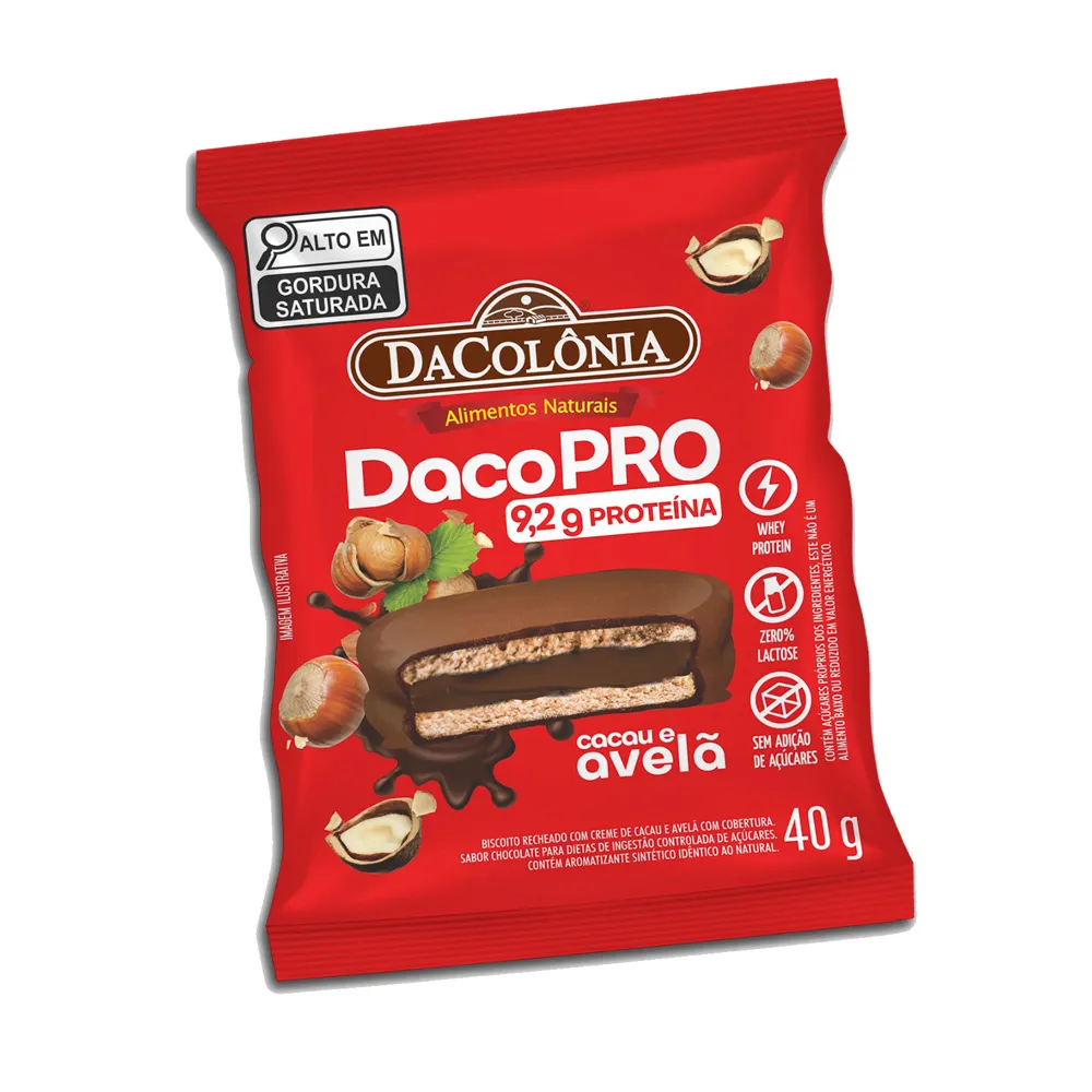 DacoPRO Alfajor 9,2g de Proteina Sabor Cacau e Avelã 40g - Drogaria Araujo