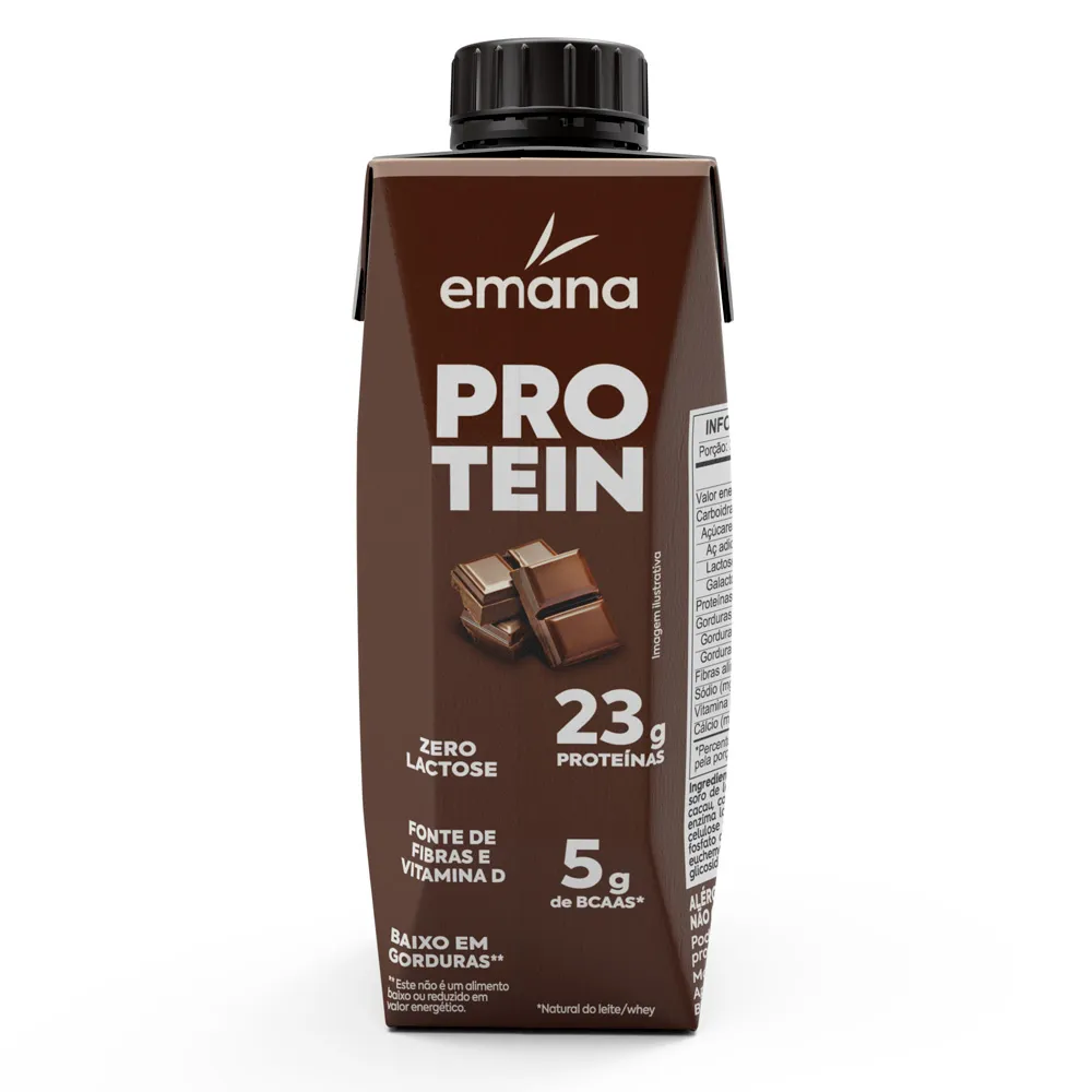 Bebida Láctea Emana Protein Sabor Cacau com 23g de Proteínas 250ml - Drogaria Araujo