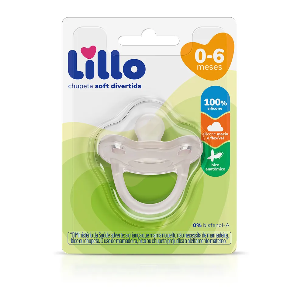 Chupeta Lillo Soft Divertida 100% Silicone Tamanho 2 Bico Anatômico 6 ...