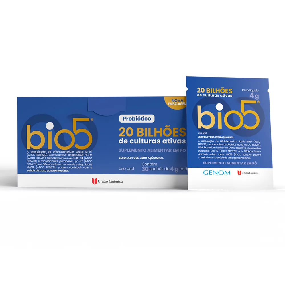 Bio5 20 Bilhões Probiótico com 30 Sachês de 4g cada - Drogaria Araujo