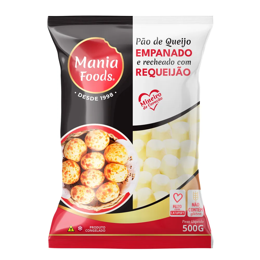Pão de Queijo Empanado Mania Foods Recheado com Requeijão 500g ...