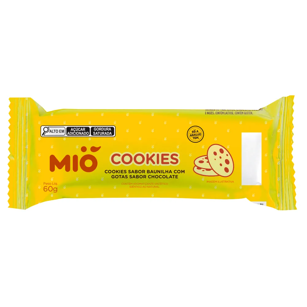 Cookies Mió Sabor Baunilha com Gotas de Chocolate 60g - Drogaria Araujo