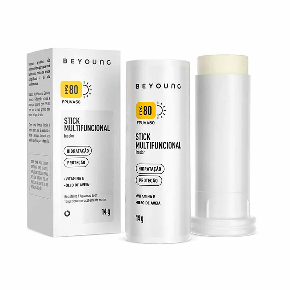 Beyoung Stick Multifuncional FPS 80 Incolor 14g - Drogaria Araujo