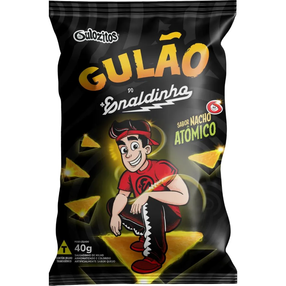 Chips Tortilha Gulozitos Gulão do Enaldinho Sabor Nacho Atomico 40g ...