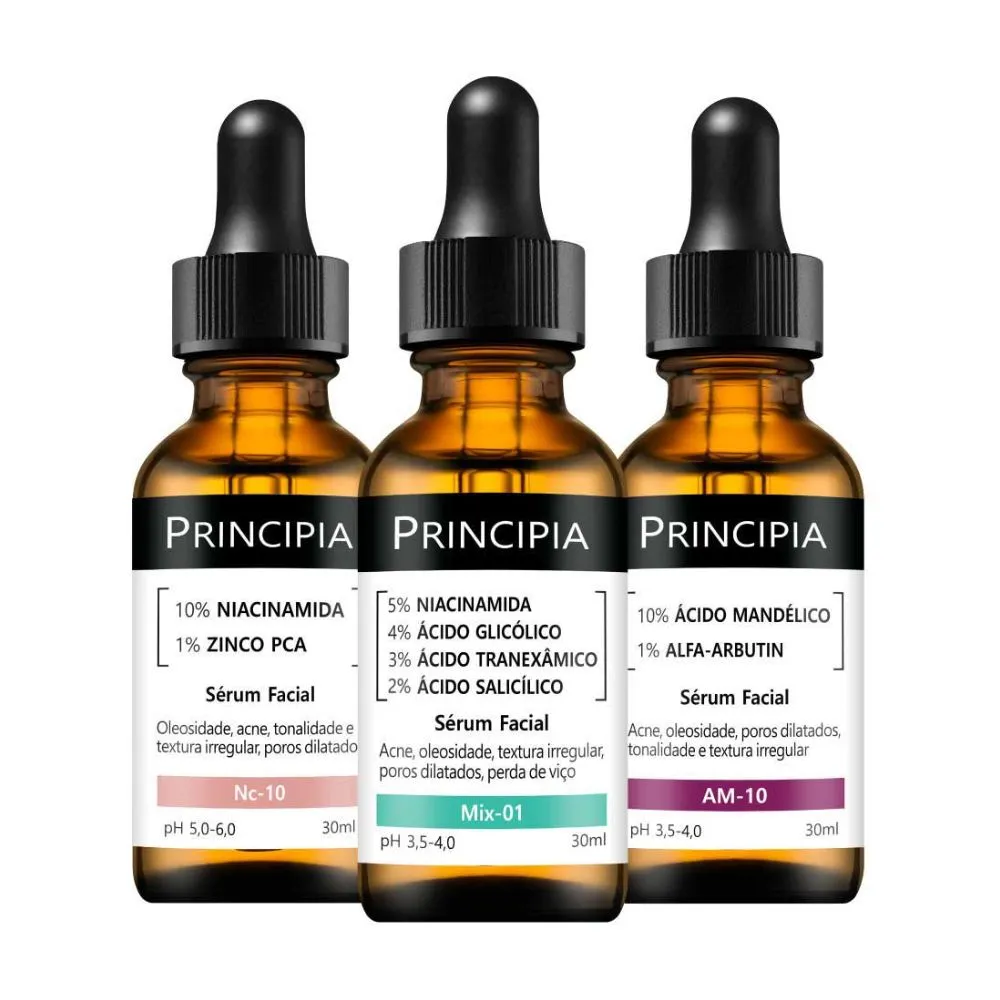 Sérum Principia Nc-10 + Mix-01 e AM-10 com 30ml Cada - Drogaria Araujo