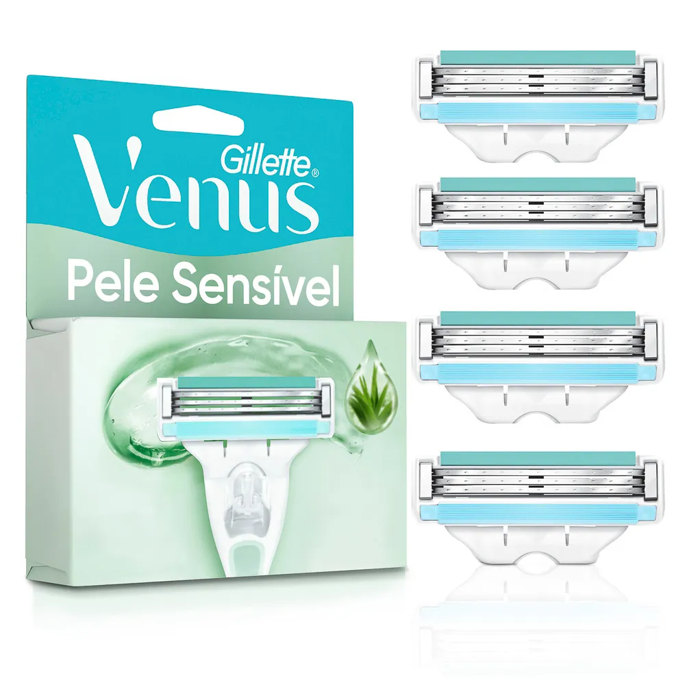 Carga para Aparelho de Depilar Gillette Venus Pele Sensível Refil 4 Unidades - Drogaria Araujo