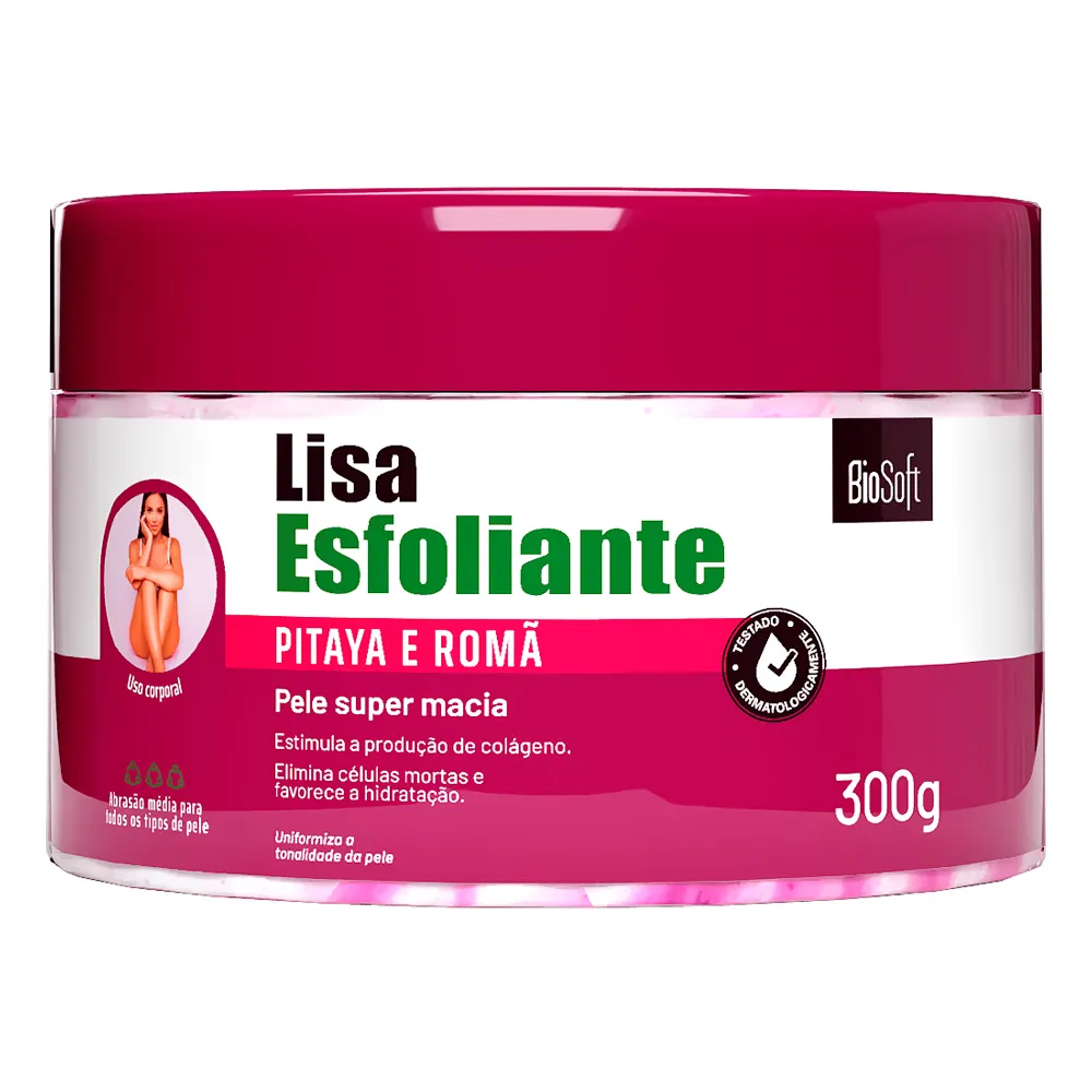 Lisa Esfoliante Corporal Bio Soft Pitaya e Romã 300g - Drogaria Araujo