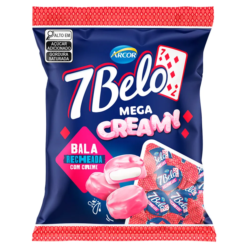 Bala 7 Belo Mega Creamy Recheada com Creme 90g - Drogaria Araujo