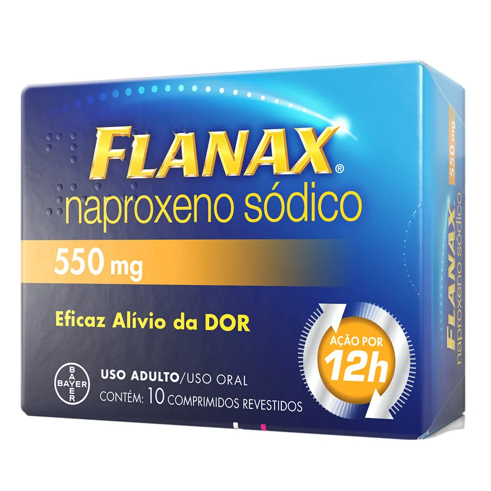 Flanax 550mg Bayer Analgésico com 10 comprimidos - Drogaria Araujo