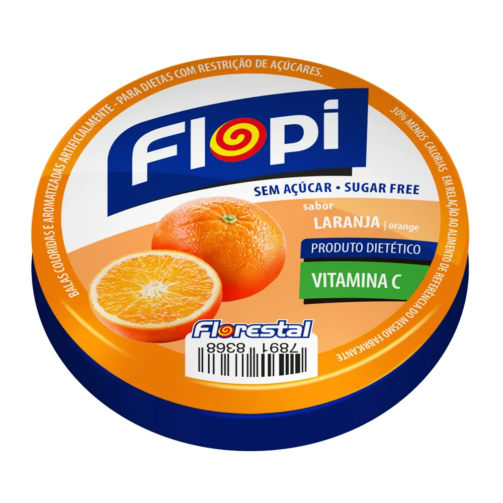Balas Flopi Diet Sabor Laranja com Vitamina C 40g - Drogaria Araujo