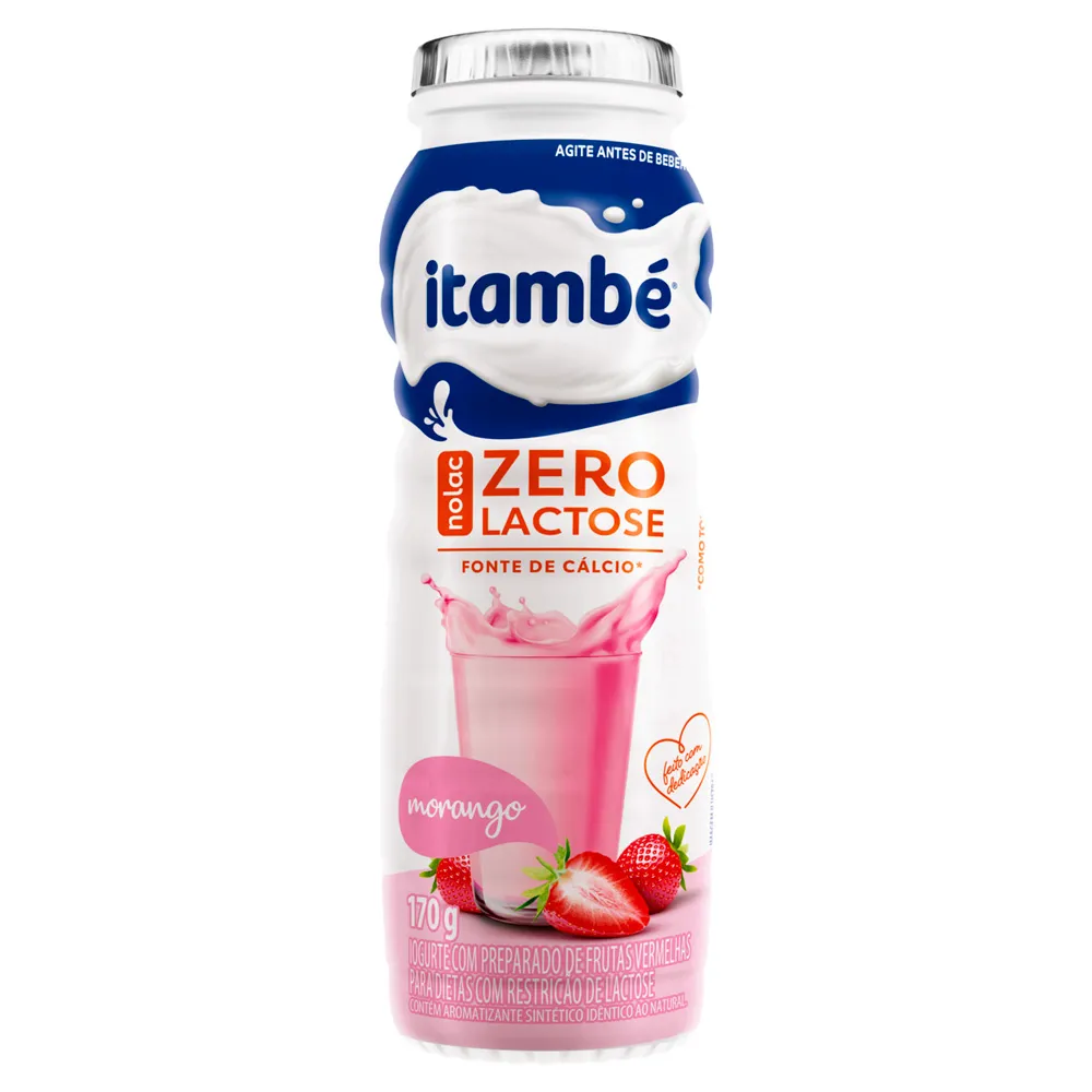 Iogurte Itambé Nolac Sabor Morango Zero Lactose 170g - Drogaria Araujo