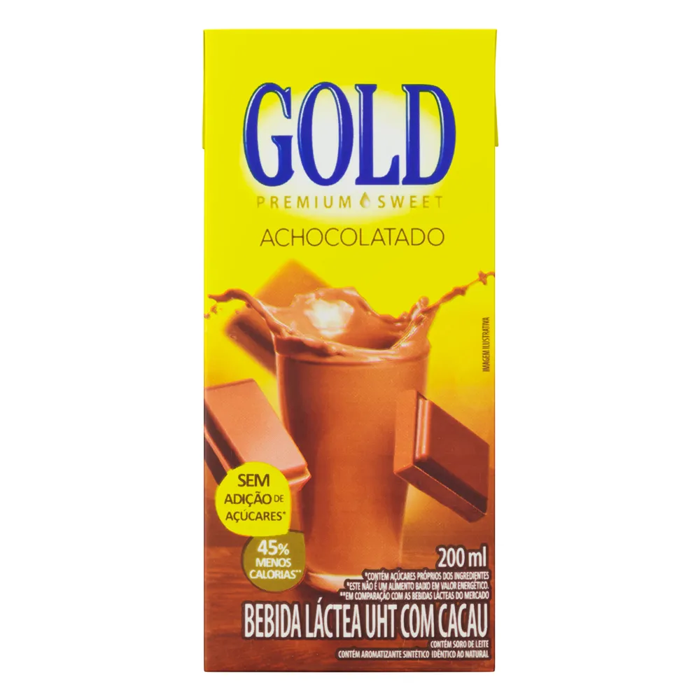 Bebida Láctea Gold Premium Sweet Achocolatado Sem Adição de Açúcar ...