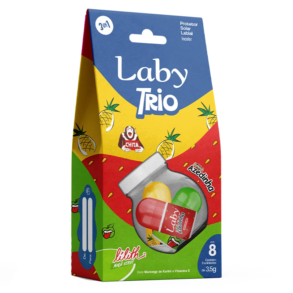 Protetor Solar Labial Laby Trio FPS 8 3 em1 Chita Lilith e Icekiss ...