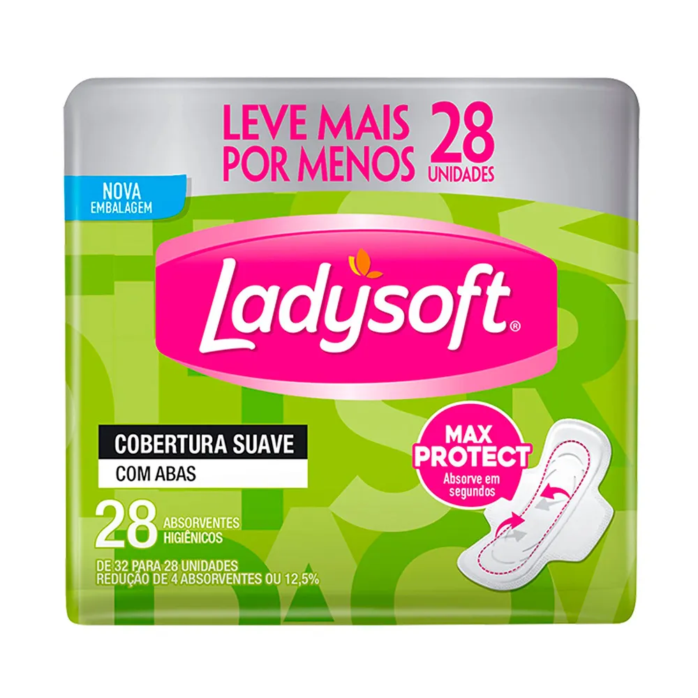 Absorvente Ladysoft Cobertura Suave com Abas 28 Unidades Leve Mais por ...
