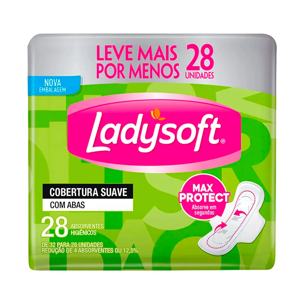 Absorvente Ladysoft Cobertura Suave com Abas 28 Unidades Leve Mais por ...