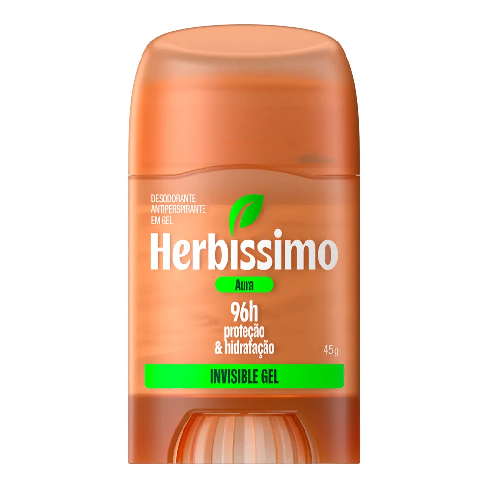 Desodorante Herbíssimo Aura Invisible Gel Antiperspirante 96h Proteção ...