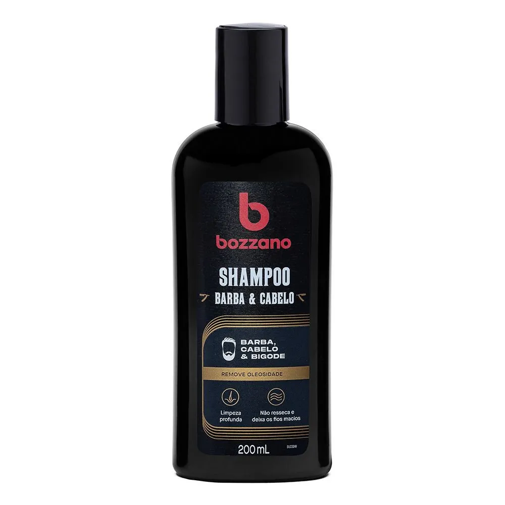 Shampoo para Barba, Cabelo e Bigode Bozzano 200ml - Drogaria Araujo