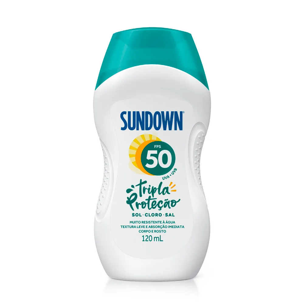 Protetor Solar Sundown Praia e Piscina FPS 50 120ml - Drogaria Araujo