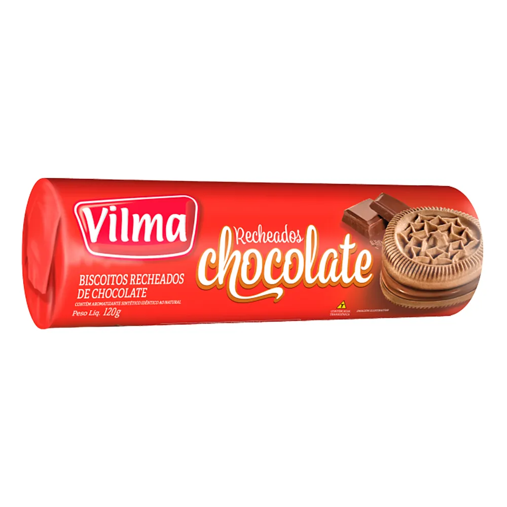 Biscoito Recheado Vilma Sabor Chocolate 120g - Drogaria Araujo