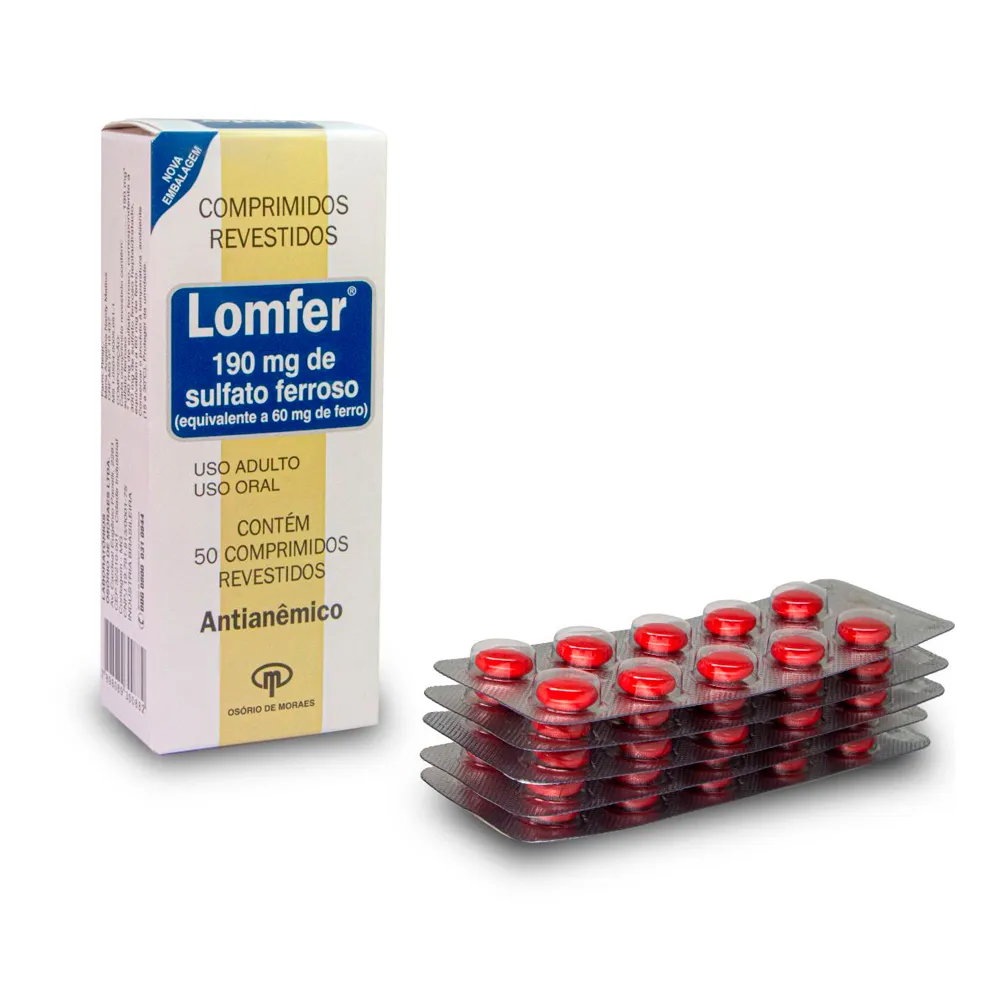 Lomfer 60mg com 50 Comprimidos Revestidos - Drogaria Araujo