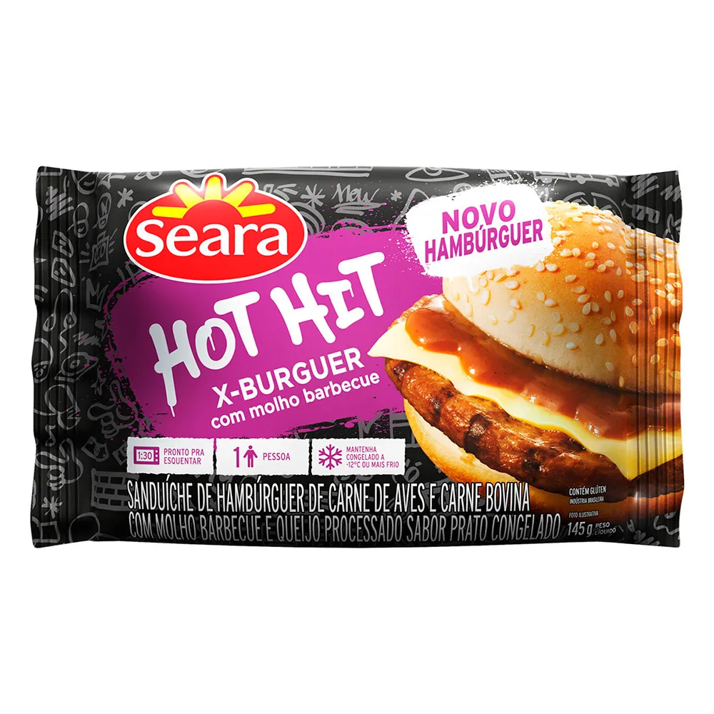Hot Hit Seara X-Burguer Barbecue 145g - Drogaria Araujo