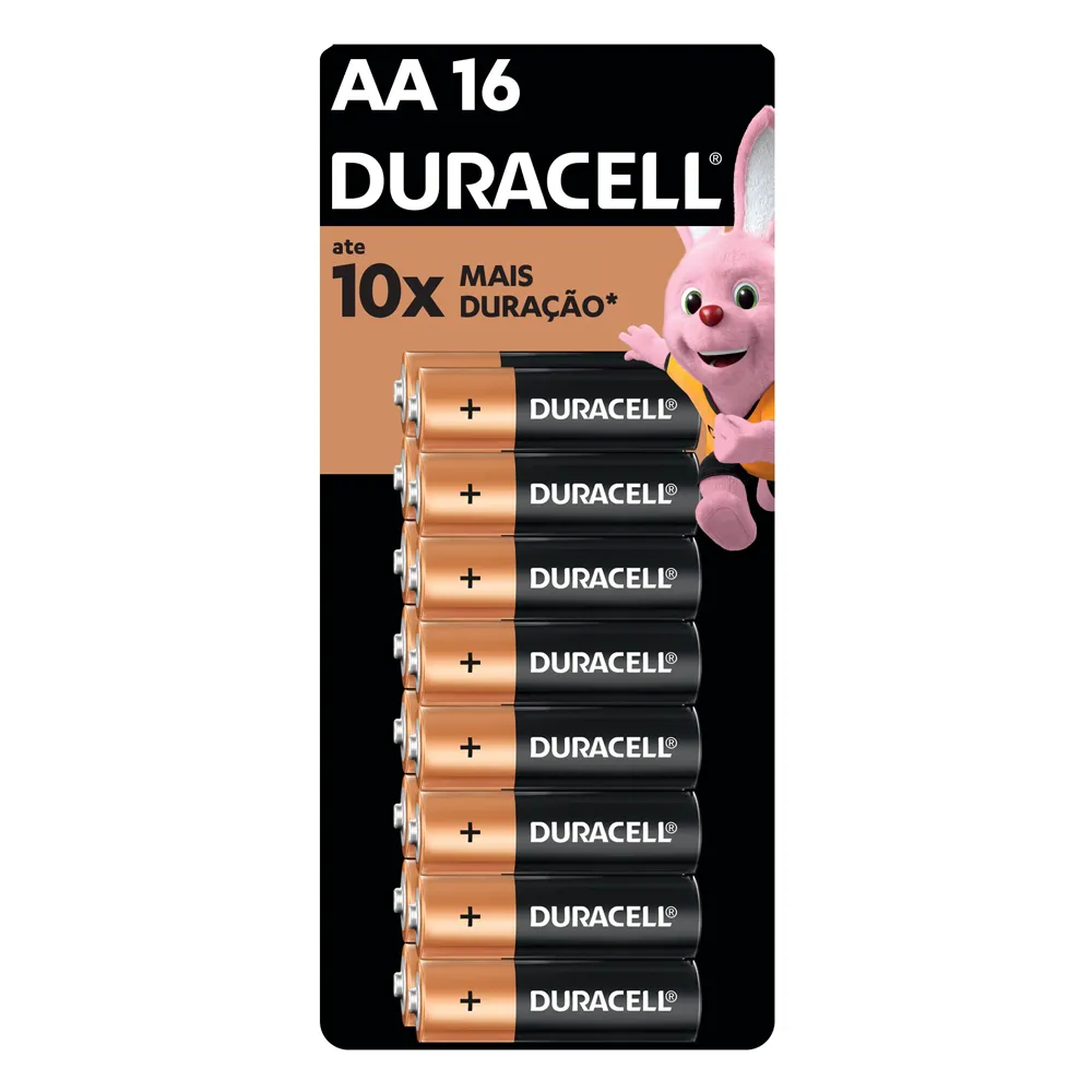 Pilha Duracell AA Alcalina 16 Unidades - Drogaria Araujo