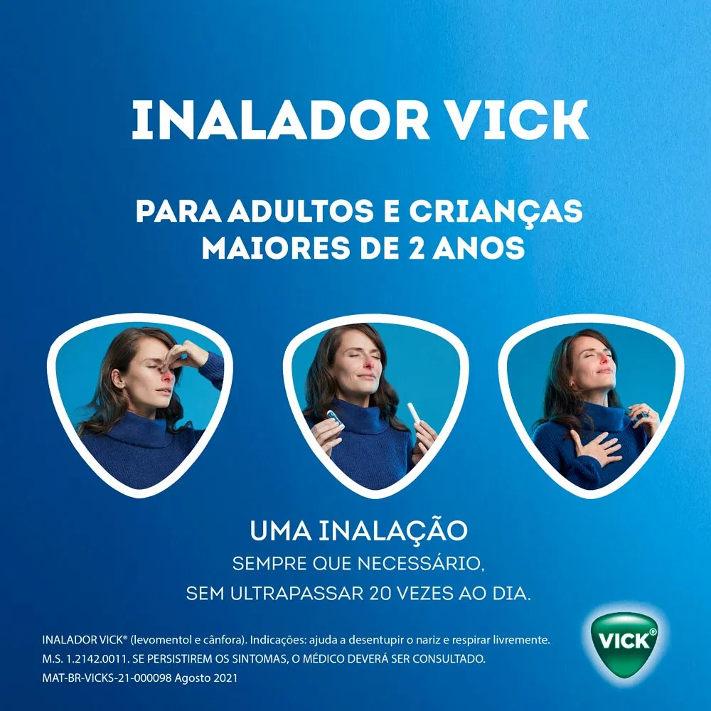 Vick Inalador para Congestão Nasal Bastão 5g - Drogaria Araujo