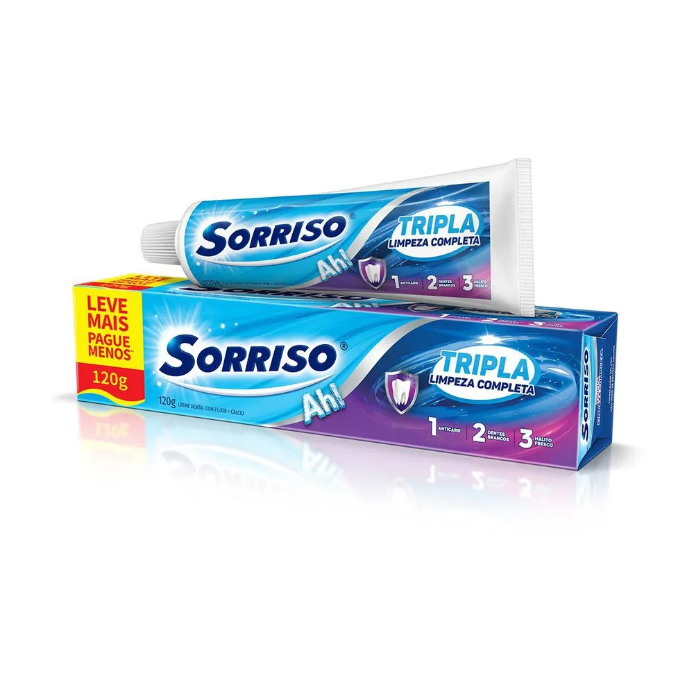 Creme Dental Sorriso Tripla Limpeza Completa 120g - Drogaria Araujo