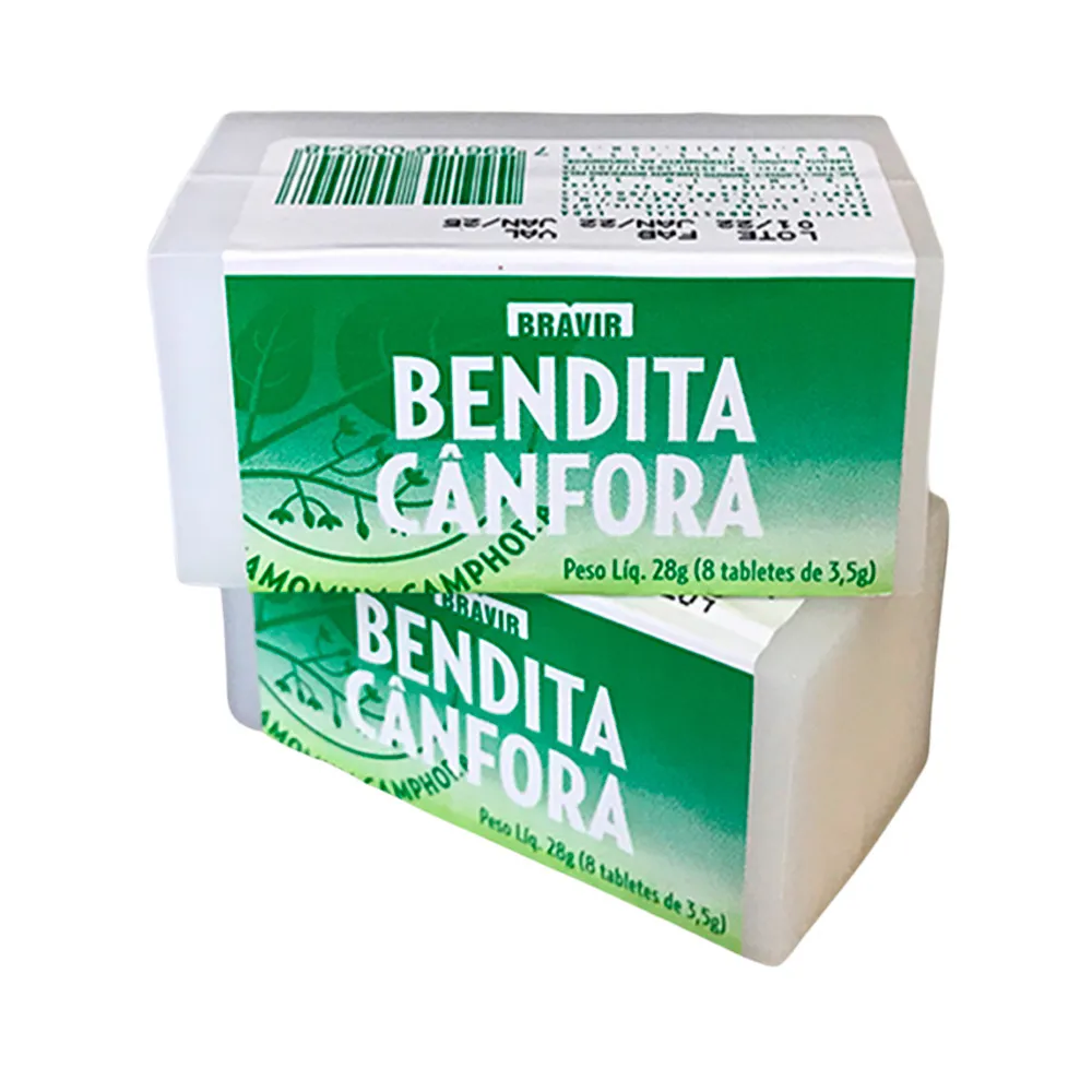 Bendita Cânfora Tablete com 8 Unidades 3,5g cada - Drogaria Araujo