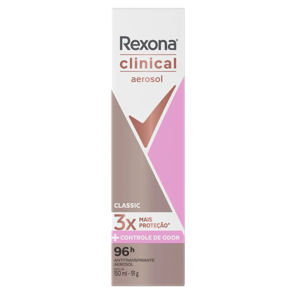 Desodorante Rexona Clinical Classic Aerosol Antitranspirante 96h 150ml ...