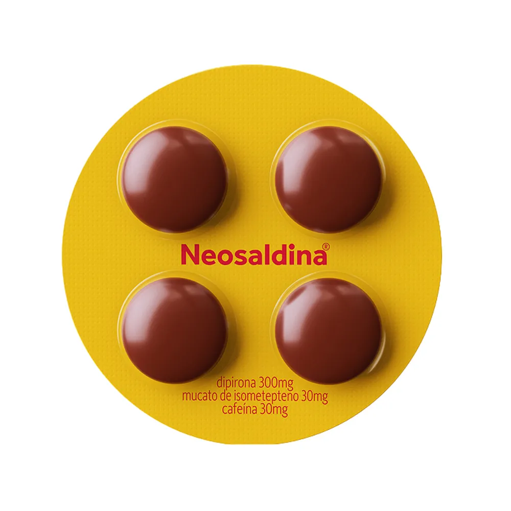 Analgésico Neosaldina Dipirona Blister 4 drágeas - Drogaria Araujo