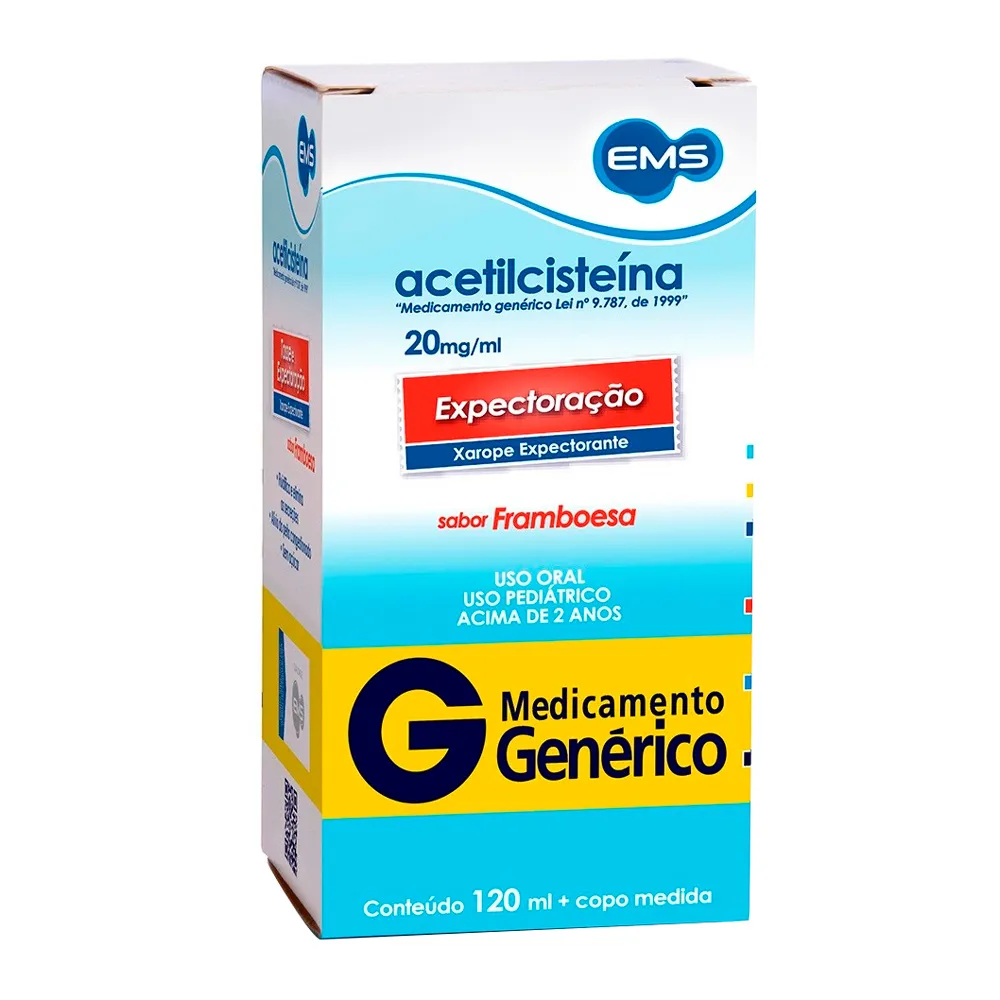 Acetilcisteína 20mg/ml EMS Genérico Xarope com 120ml - Drogaria Araujo