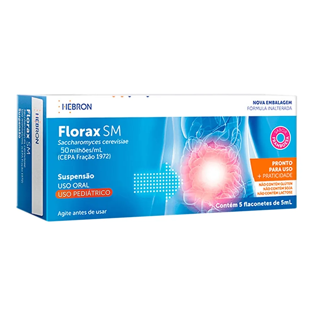 Florax SM Pediátrico Sabor Framboesa Flaconetes com 5 Unidades de 5ml ...
