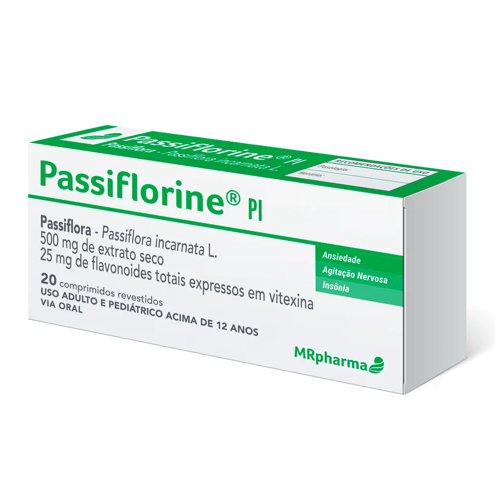 Passiflorine PI 500mg/25mg com 20 Comprimidos Revestidos - Drogaria Araujo