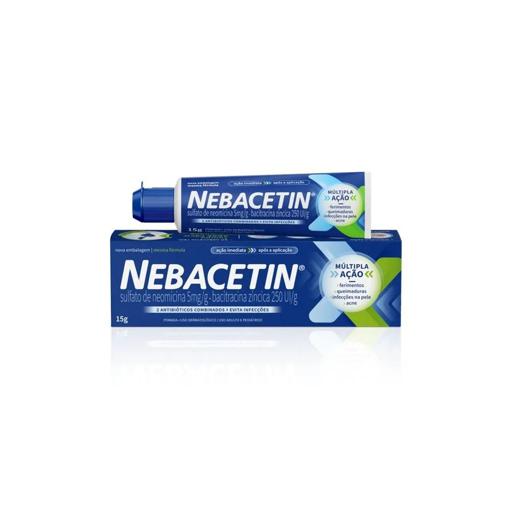 Nebacetin Pomada com 15g - Drogaria Araujo