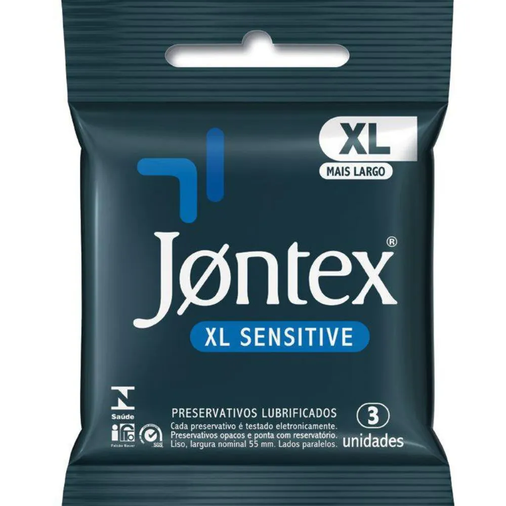 Preservativo Jontex XL Sensitive 3 Unidades - Drogaria Araujo