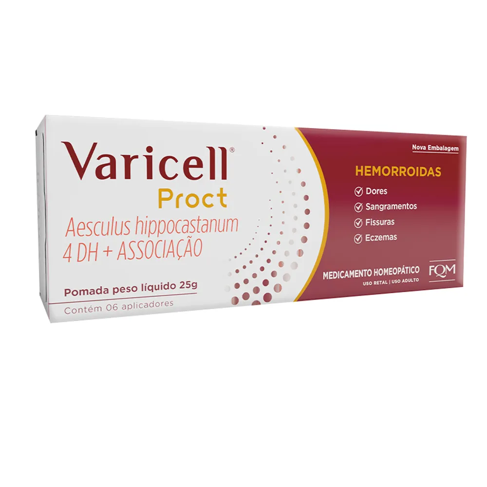 Varicell Proct Pomada para Hemorroidas 25g e 6 Aplicadores - Drogaria ...