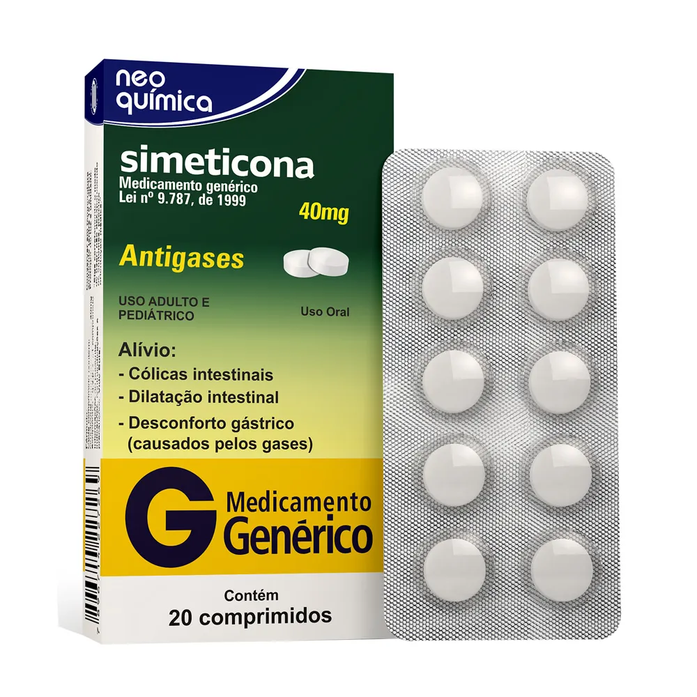 Simeticona 40mg Neo Química Genérico com 20 Comprimidos - Drogaria Araujo