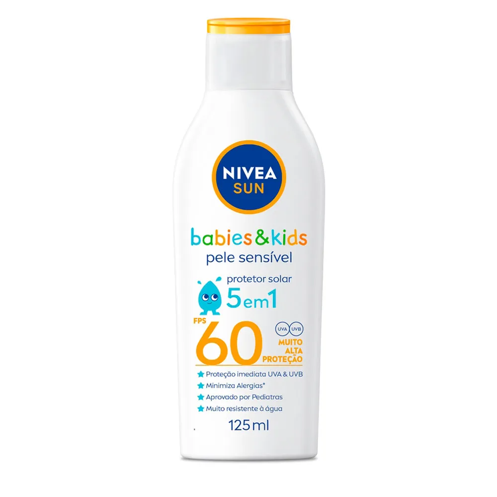 Protetor Solar Nivea Sun Kids & Babies Pele Sensível FPS 60 125ml ...
