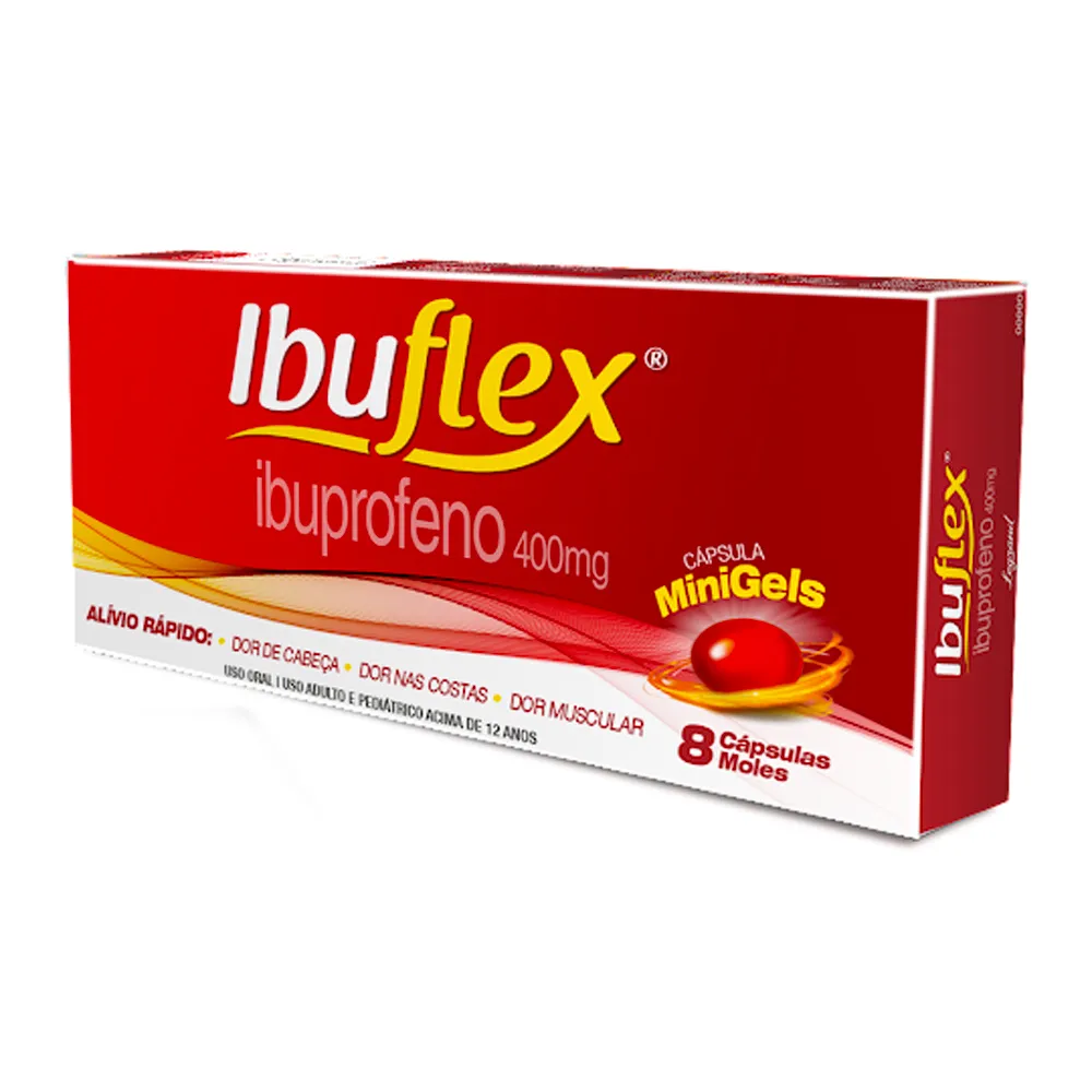 Ibuflex 400mg com 8 Cápsulas - Drogaria Araujo