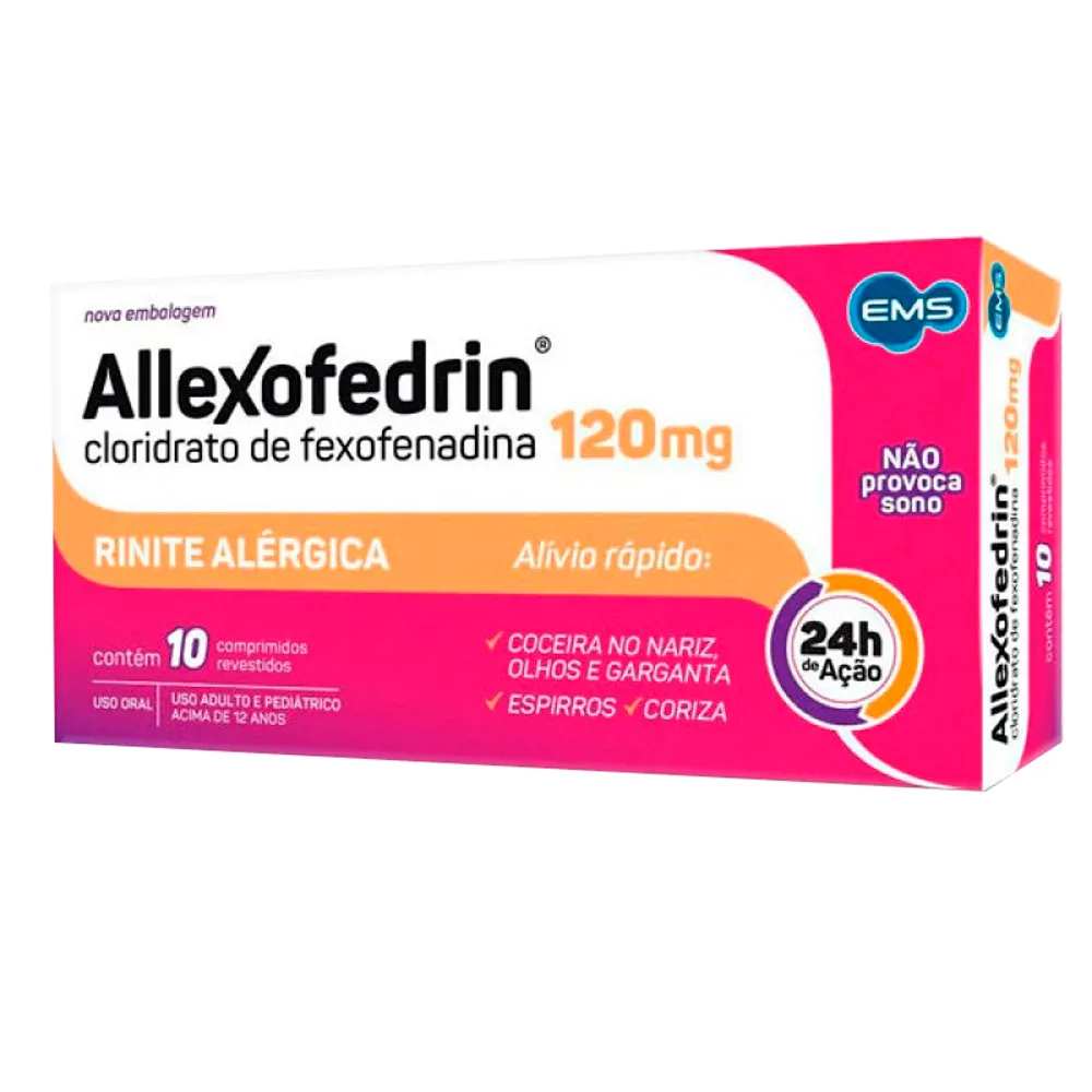 Allexofedrin 120mg com 10 Comprimidos - Drogaria Araujo