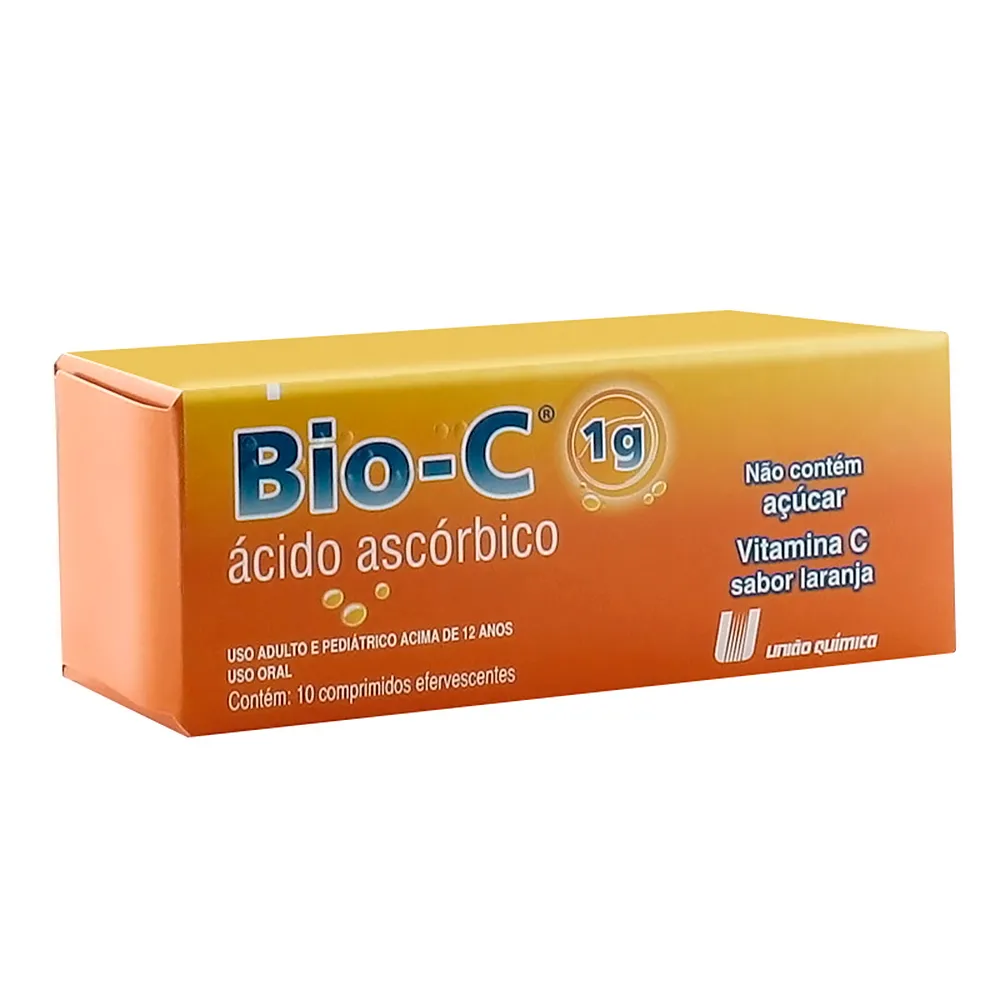 Bio C 1g Sabor Laranja com 10 Comprimidos Efervescentes - Drogaria Araujo