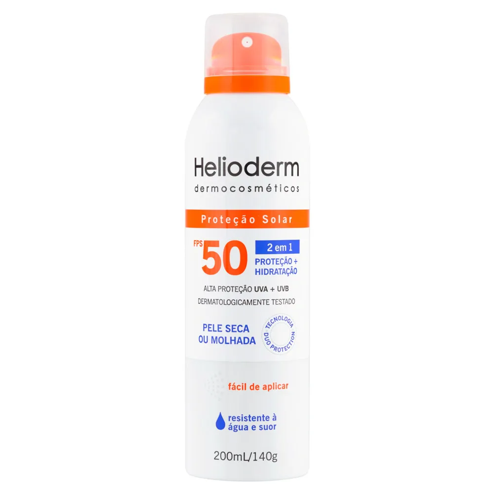 Protetor Solar Spray Helioderm Suncare FPS 50 200ml - Drogaria Araujo