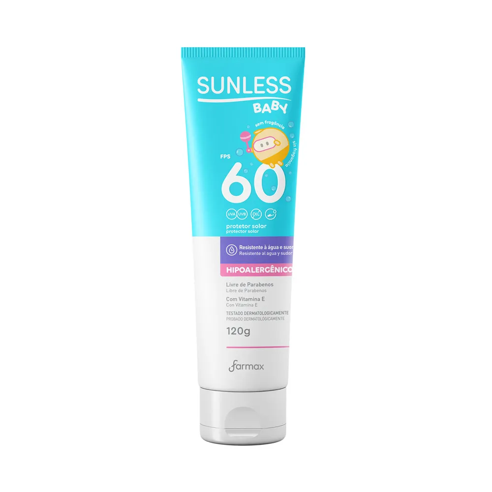 Protetor Solar Sunless Baby FPS 60 120g - Drogaria Araujo