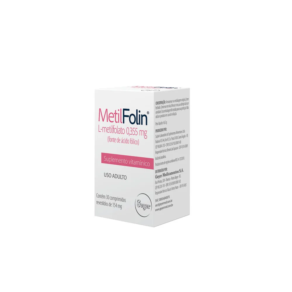 MetilFolin com 30 Comprimidos - Drogaria Araujo